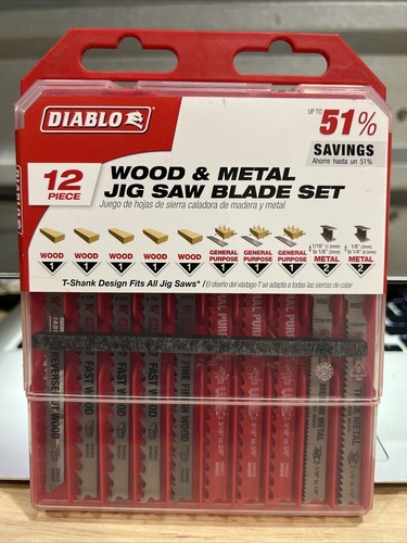 Diablo 12-Piece DJT12SP Jig Saw Blades T-Shank Design Set Cuts Clean ...