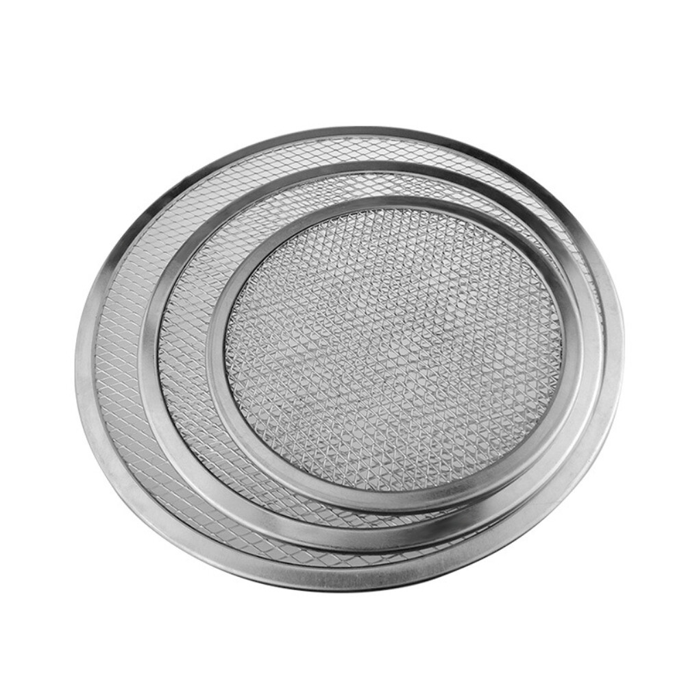 Round Mesh Pizza Screen Baking Crust Tray Aluminum Wire Pan Pizza ...