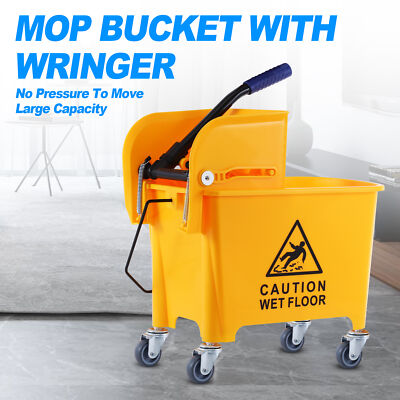 22 Qt Mini Mop Bucket with Wringer Combo Kitchen Floor Rolling Cleaning ...