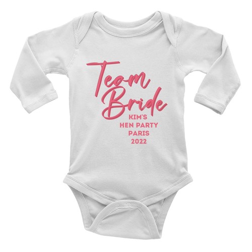 Hen Do Party Bride Tribe Long Sleeve Baby Grow Vest Bodysuit Boys Girls ...
