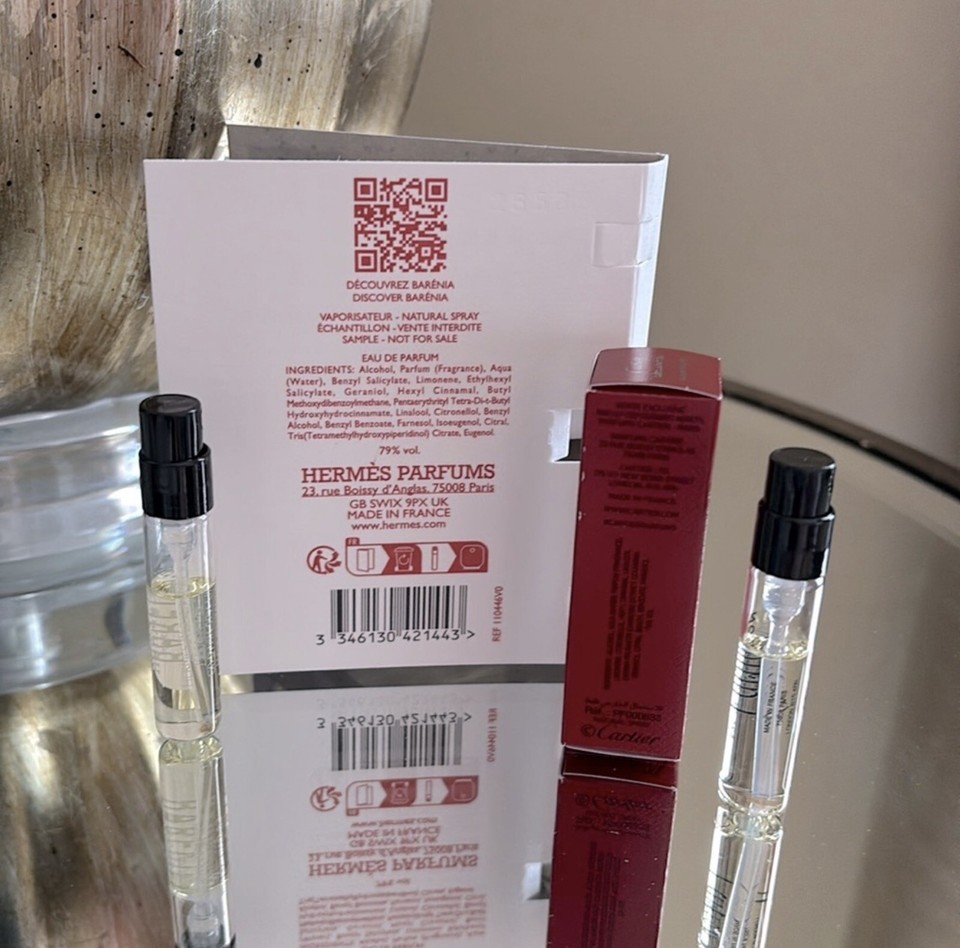 Hermes Barenia EDP & Cartier Declaration EDT Samples | eBay