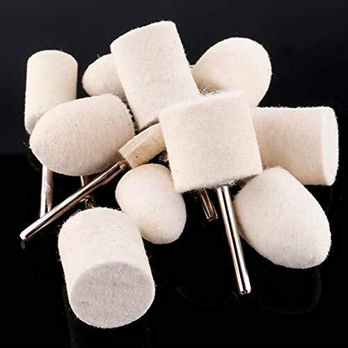 20x Wool Felt Mounted Mandrel Polishing Buffing Wheels Grinding Bits 1/ ...