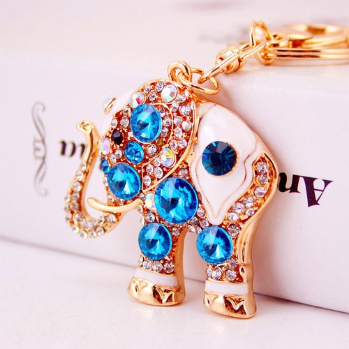 Elephant Animal Crystal Rhinestone Keychain Handbag Car Key Chain ...