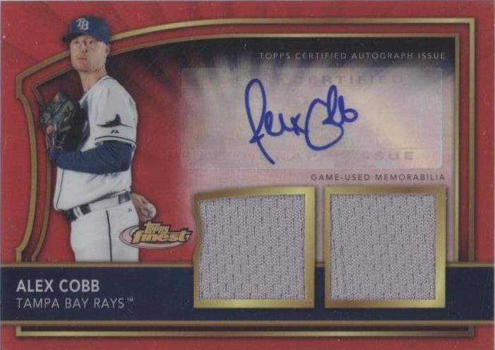 2011 Topps Finest - Alex Cobb #100 Red Refractor Rookie Autographed ...