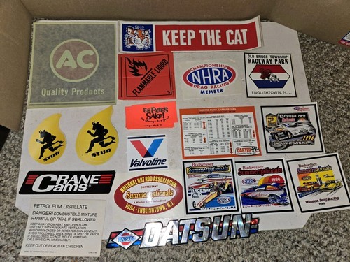 49 Vintage 80s/90s Racing Stickers,Decals,Crane,Datsun,Stud Oil ...
