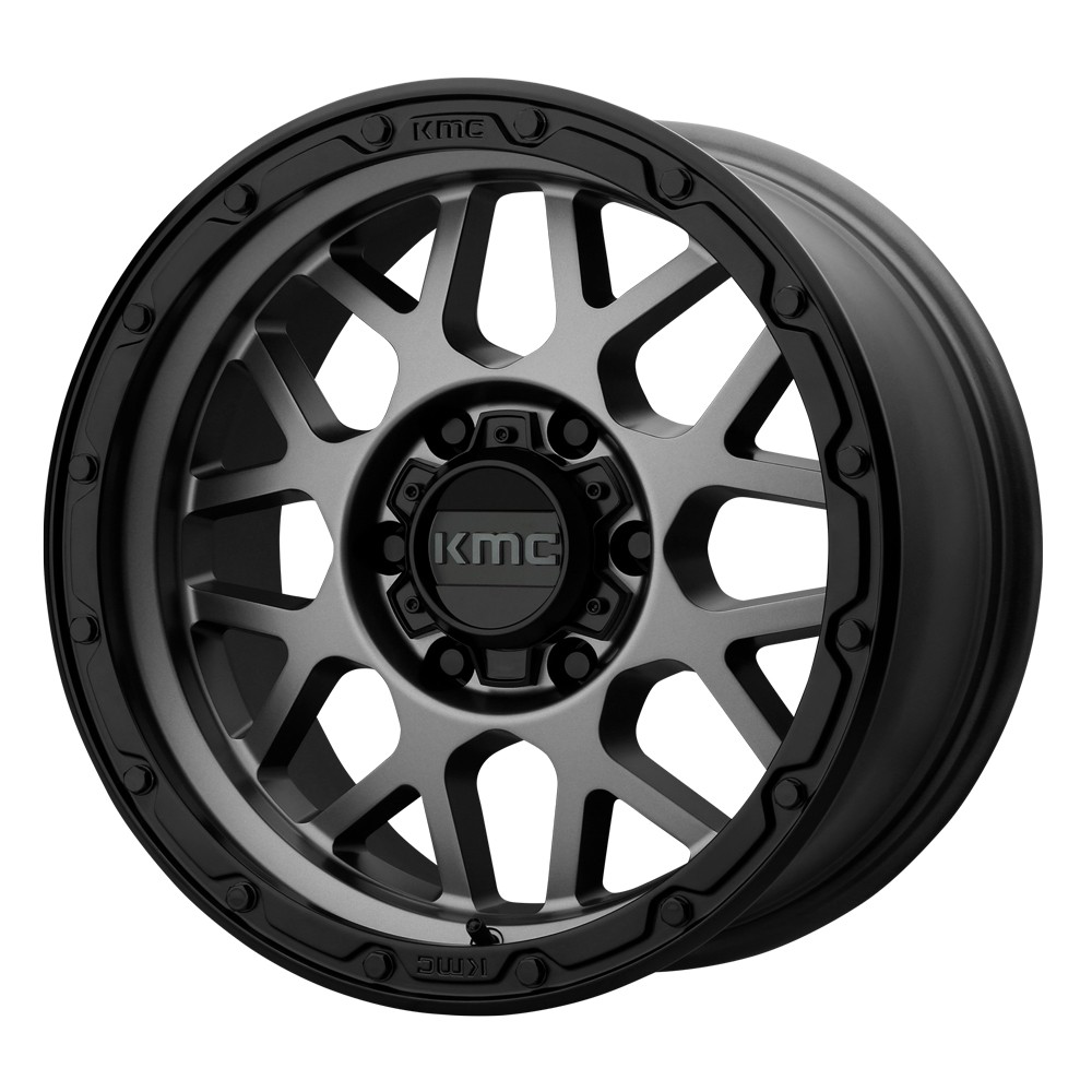 KMC KM535 Grenade Offroad 20X9 5X127 ET18 Matte Gray Matte Black Lip ...