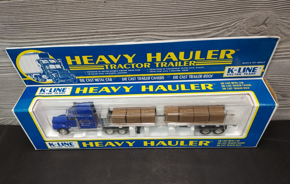 K-LINE HEAVY HAULER MERCER FLATBED CRATE LOAD TRACTOR TRAILER SEMI DIE ...