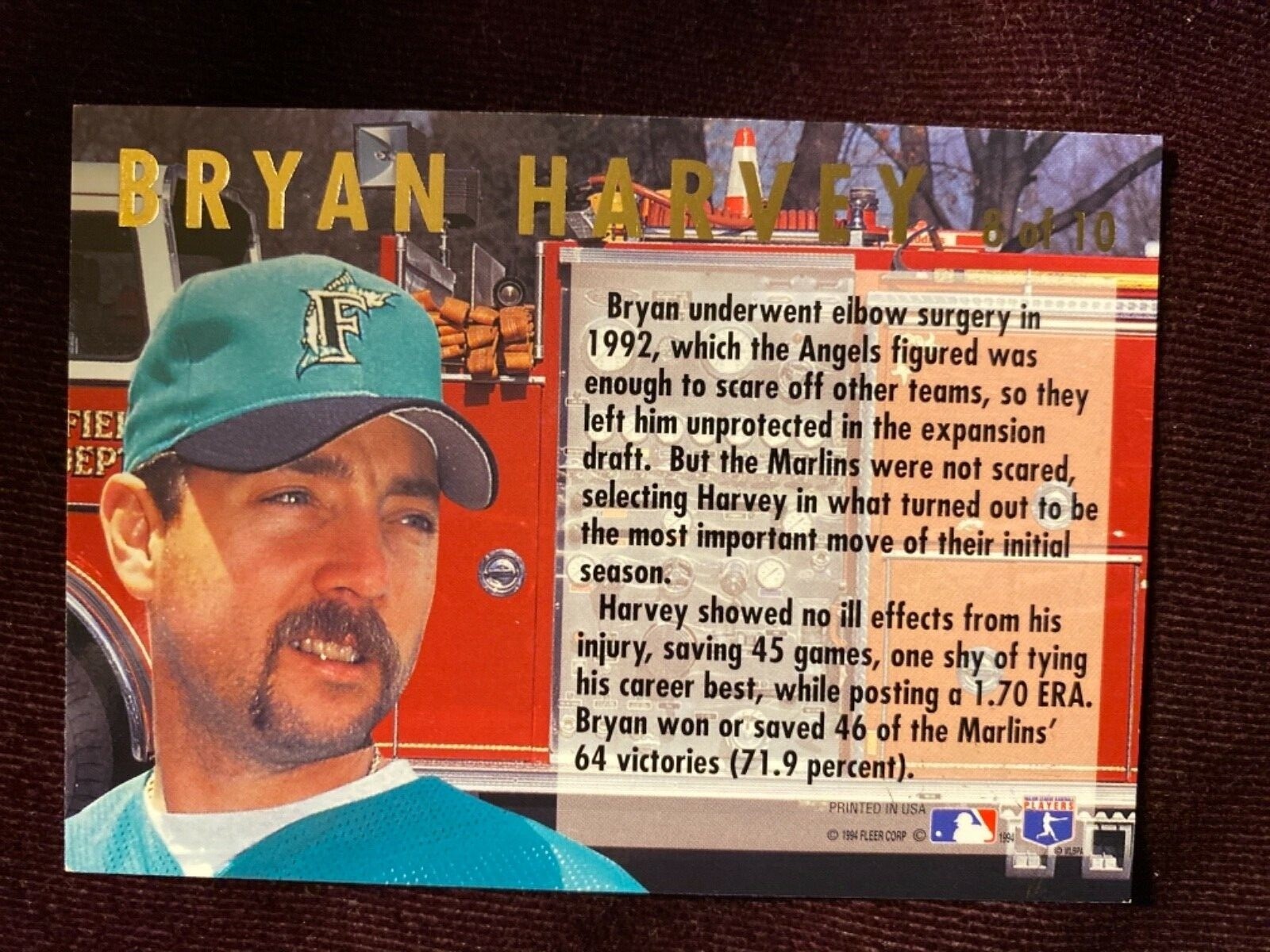 1994 Ultra Firemen #8 Marlins Bryan Harvey Baseball Card | eBay
