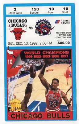 Michael Jordan 1997-98 NBA Ticket Stub Chicago Bulls Last Dance Game ...
