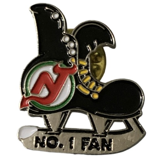 Vintage NHL New Jersey Devils Logo No. 1 Fan Ice Skate Souvenir Pin | eBay