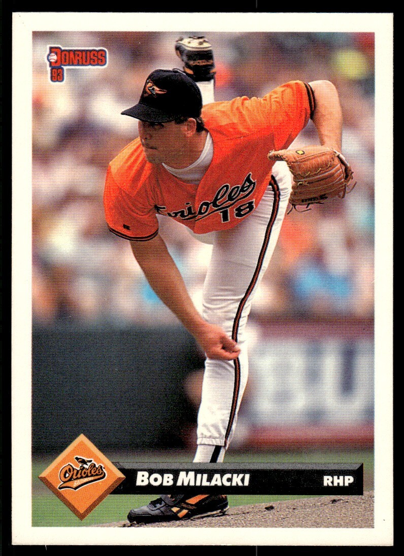 1993 Donruss Baseball Card Bob Milacki Baltimore Orioles #587 | eBay