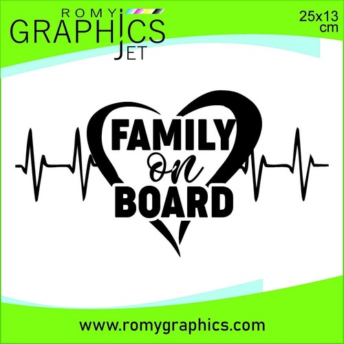 Car Decal stickers Family ON BOARD - Black color - heart | eBay Australia