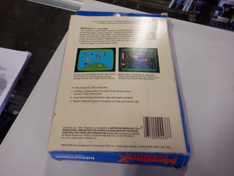 Intellivision Games - Mission X - Complete In Box W/ Overlays ...