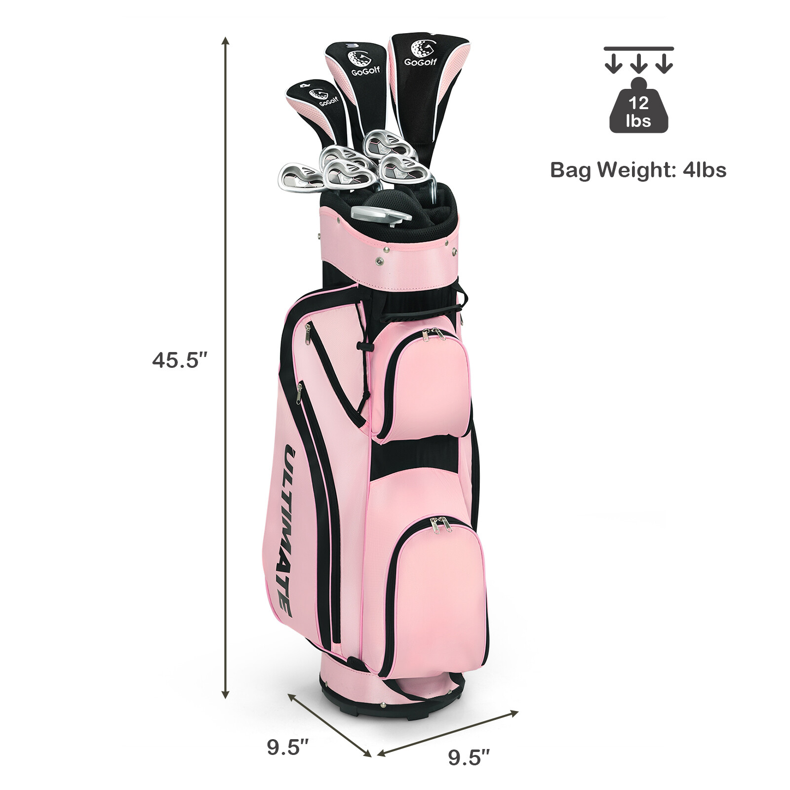 Ladies Womens Complete Golf Clubs Set 10 Pieces Includes Alloy Driver ...