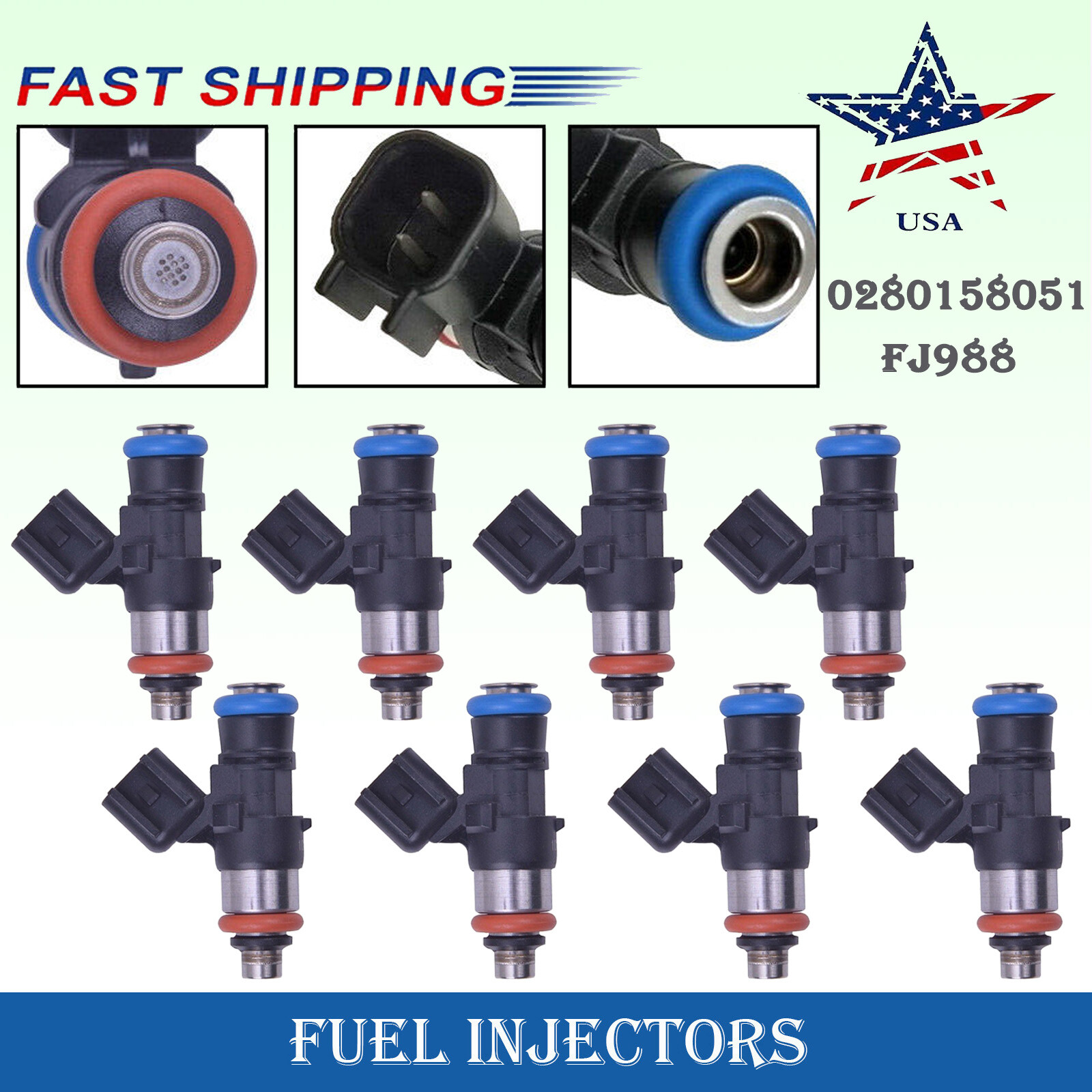 8x 42LB Fuel Injectors For 06-15 Chevrolet Corvette LS3 L99 Camaro SS ...