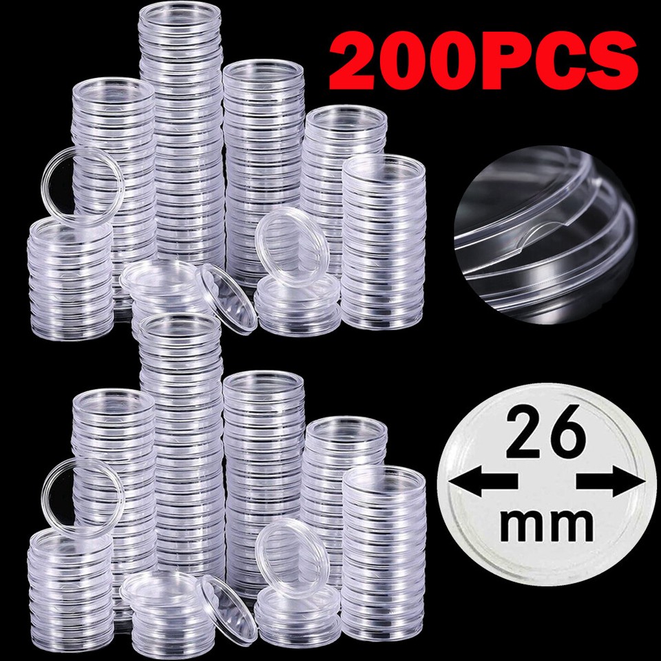 200 Pcs 26mm Coin Capsules Holder Storage For US Quarters | eBay