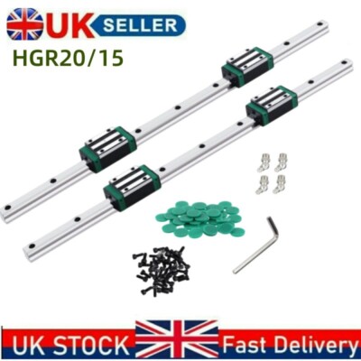 New 2PCS HGR15/20 Linear Guide Rail 300-1500mm+4PCS HGH20CA Slider ...