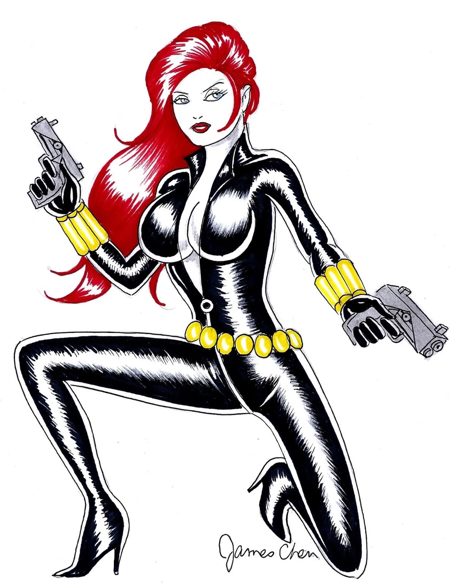 Sexy Black Widow Cartoon
