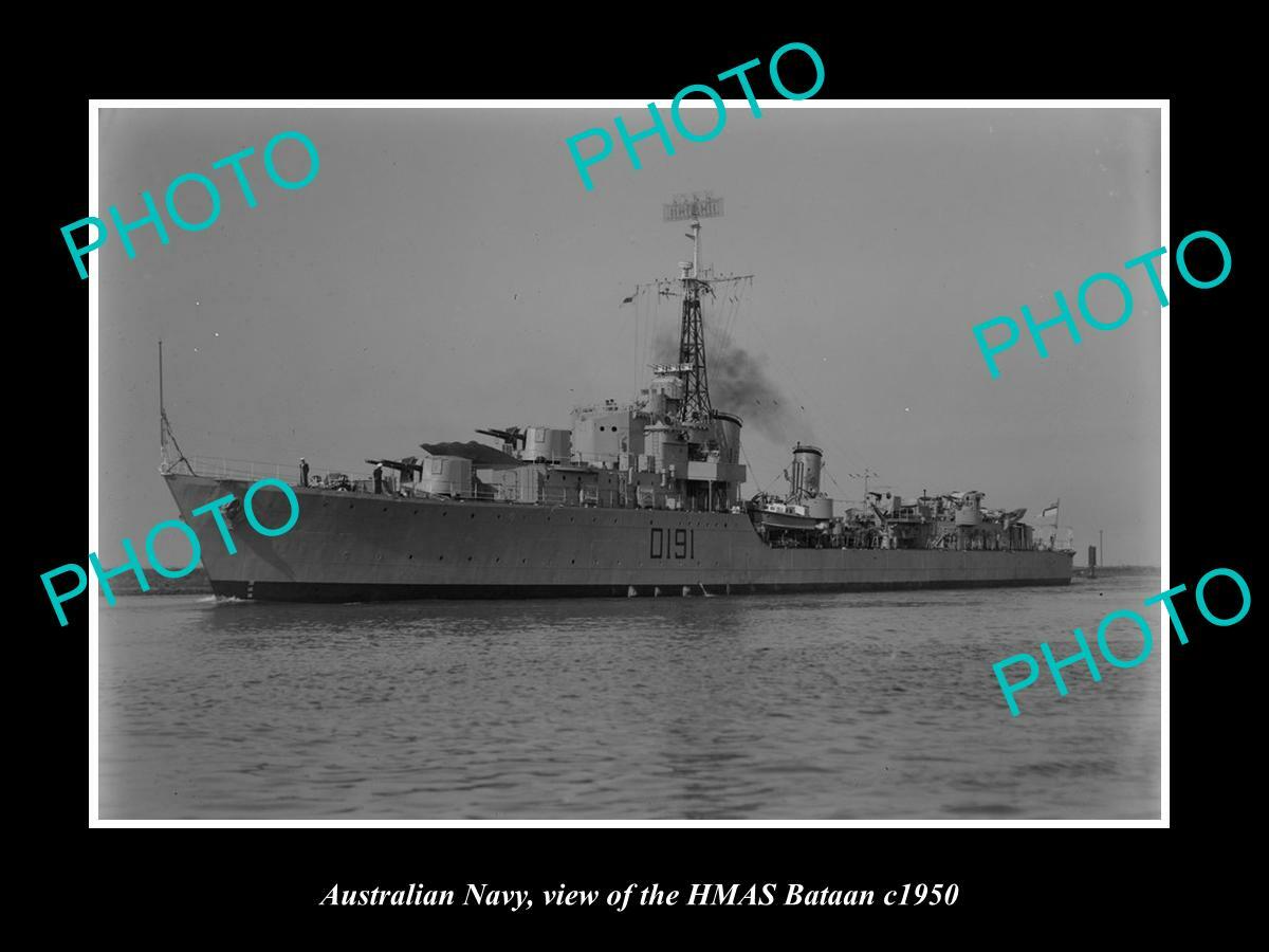 OLD 8x6 HISTORIC PHOTO OF AUSTRALIAN NAVY SHIP HMAS BATAAN c1950 | eBay ...