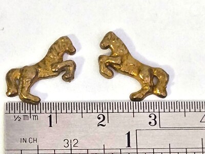 Ship Model Fittings Parts 2 Brass Stallions Transom Hull Decor 15mm x ...
