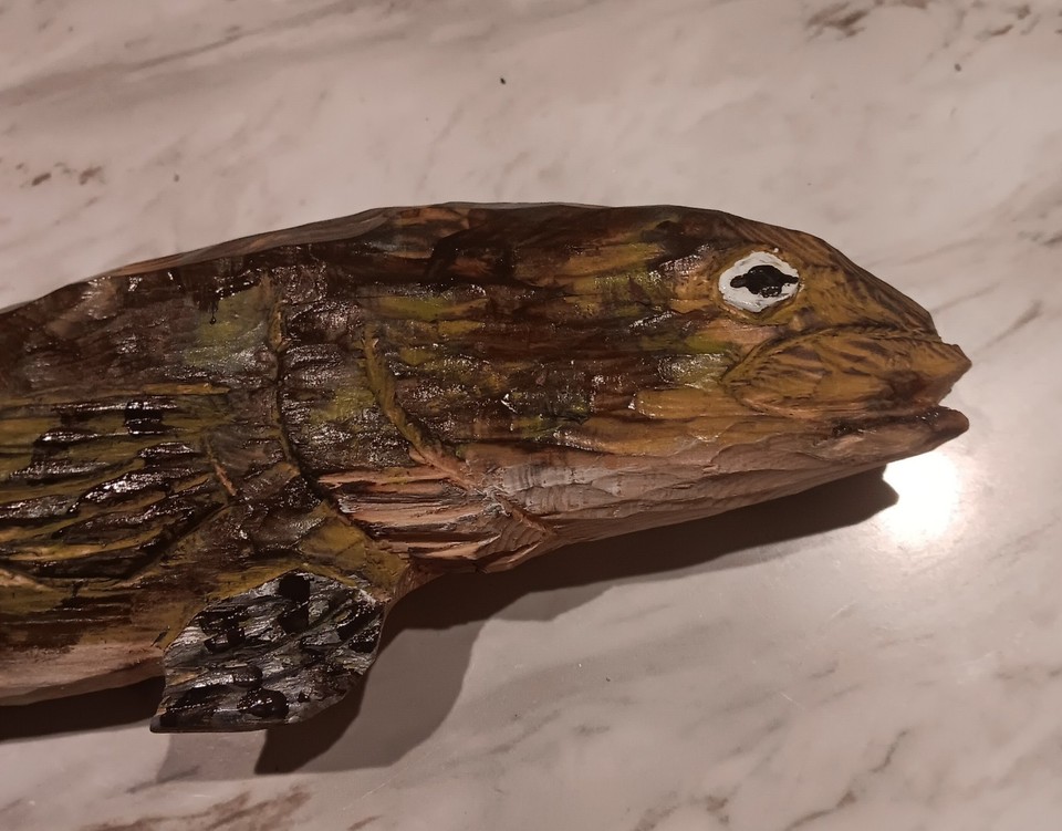 Rustic, Hand Carved, Wooden Burbot/Ling Cod Wall Hanging | eBay UK