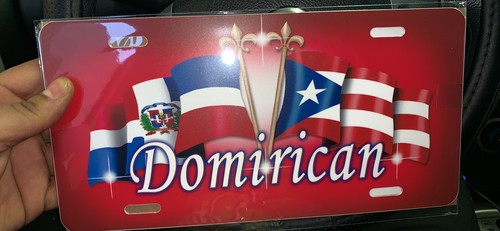 Puerto Rican Dominican Flag License Plate Personalize Gifts Any Name ...