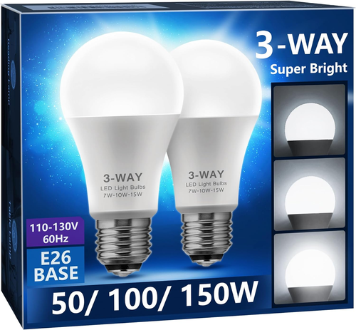 3 Way LED Light Bulbs, 3 Way Light Bulbs 50 100 150W Equivalent ...