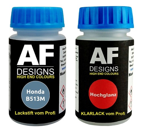 Lackstift Honda B513M Nuerburgring Blue Metallic + Klarlack je 50ml ...
