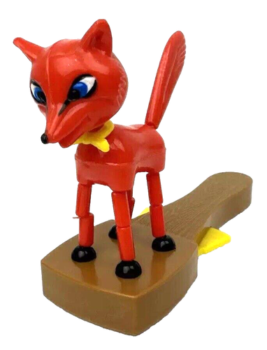 Vtg British Des Red Fox Thumb Push Button Puppet Paddle Collapsible Toy ...