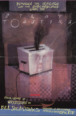 1988 BILL SIENKIEWICZ ART STRAY TOASTERS ORIGINAL COMIC PROMO POSTER ...