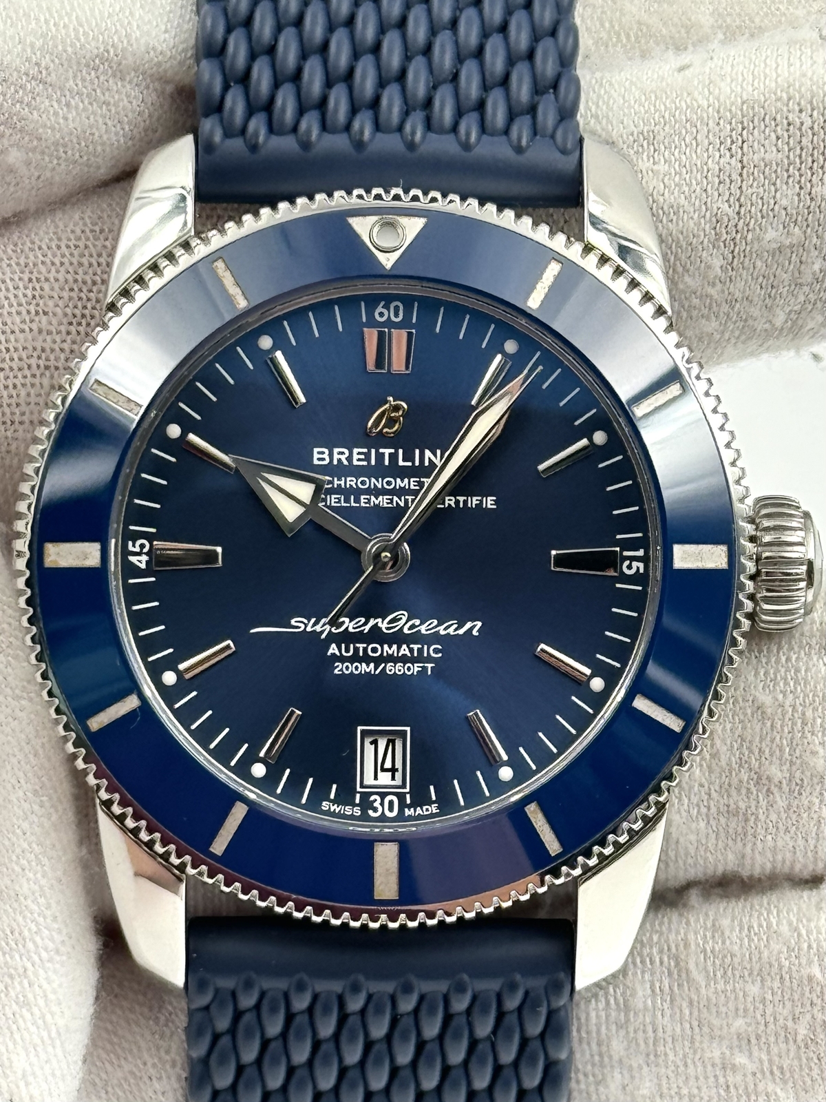 Breitling Superocean Heritage II 42mm Blue Dial Strap AB2010 Box ...