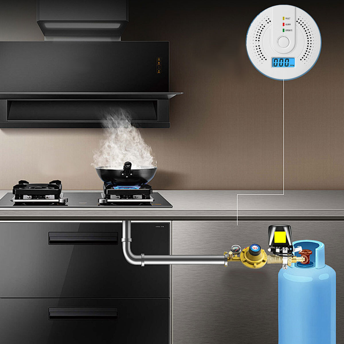 Carbon Monoxide Detector Warning Alarm Sensor LED Digital Battery ...