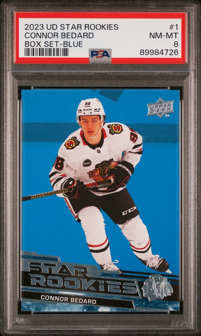 2023-24 Upper Deck NHL Star Rookie Box Set Blue Connor Bedard #1 Rookie ...