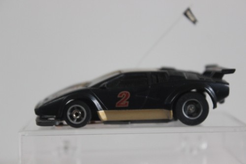 Tyco TCR Lamborghini Black/Gold #2 Total Control Racing Slotless Car ...