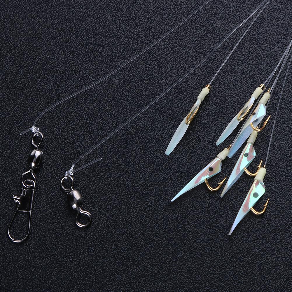 6pcs Fish Skin Size 8 Barbed Sabiki Hook Rigs for Lure Fishing | eBay