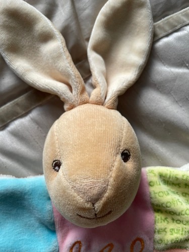 Kaloo Patchwork Bunny Rabbit Baby Comforter Soft Toy Square Hand Puppet ...