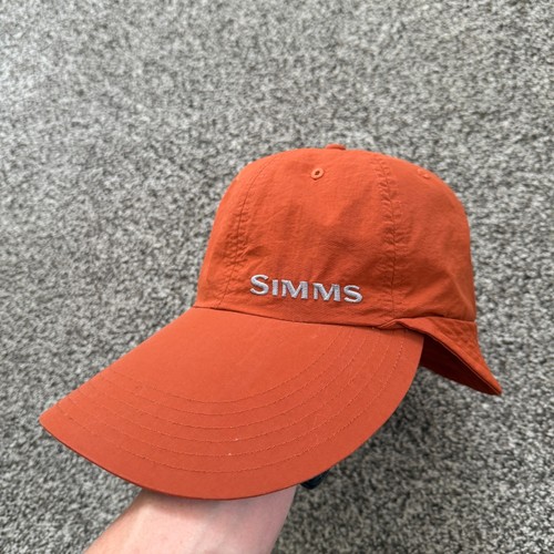 Simms Fishing Gear Fly Fishing Hat Orange Adjustable Long Bill Neck ...