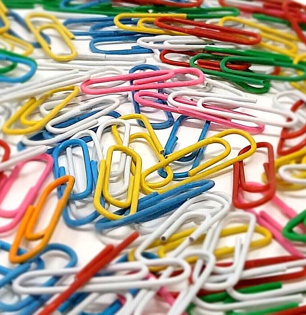 Paper Clips 28mm in 24 Coloured Choices Inc Assorted, Mixed Colours ...