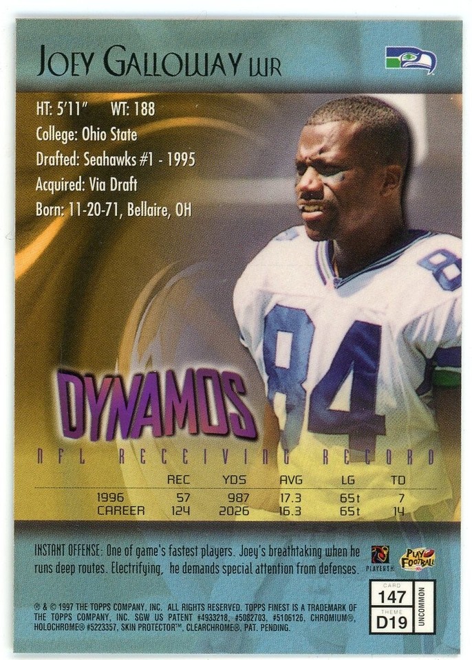 1997 Topps Finest Joey Galloway #147 | eBay