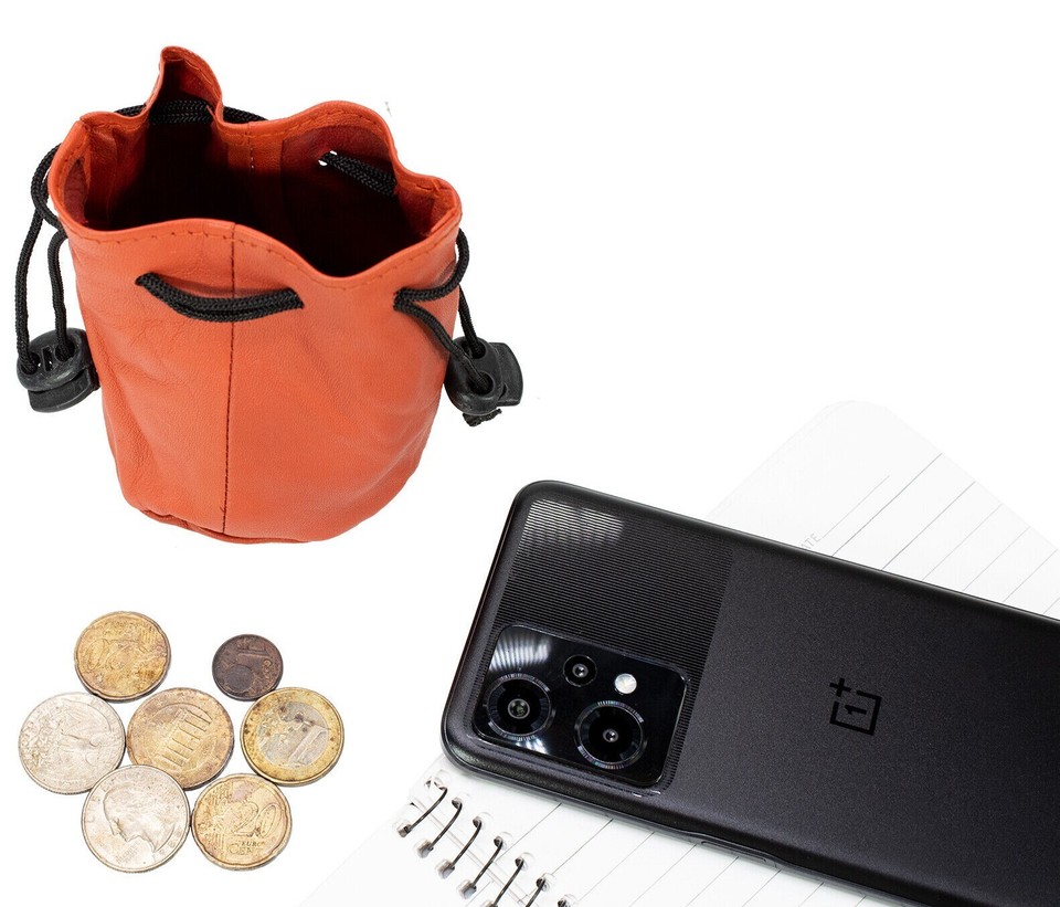 Soft Leather Round Drawstring Pouch Coin Soft Women Wrist Multiple ...