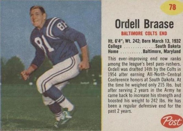 1962 Post - #78 Ordell Braase (RC) for sale online | eBay