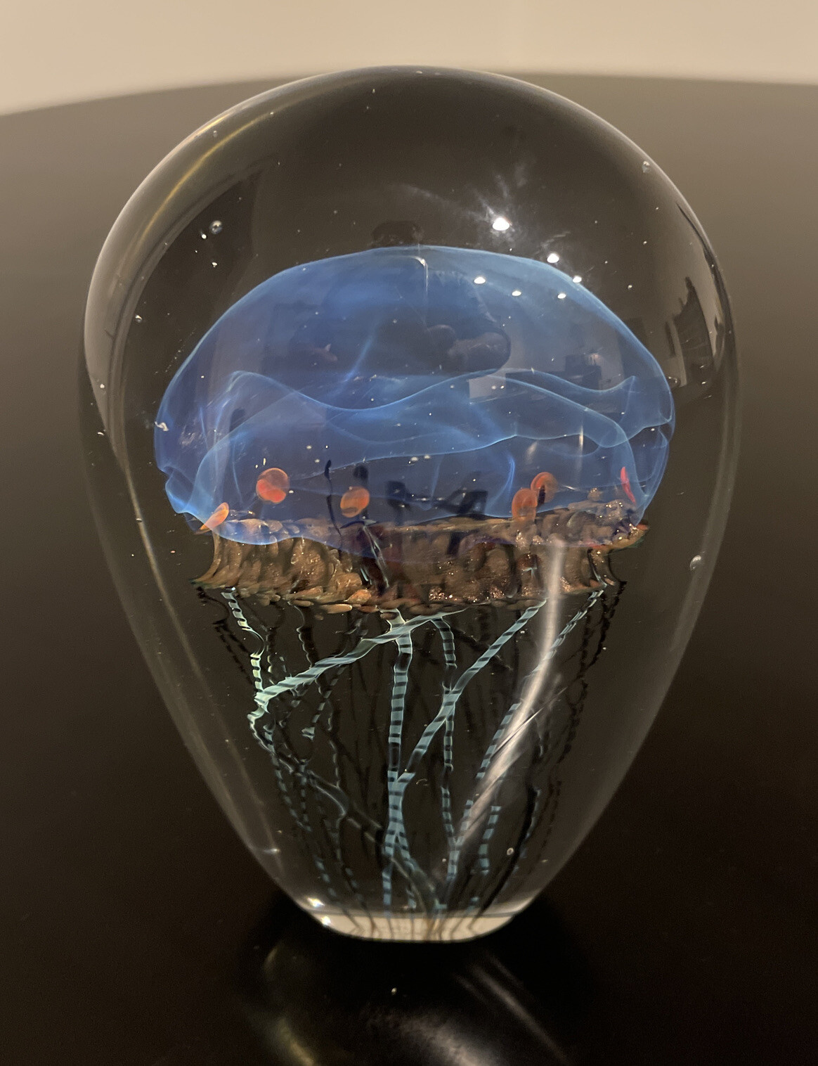 Richard Satava Art Glass Faceted Jellyfish Blue Moon Sculpture ...