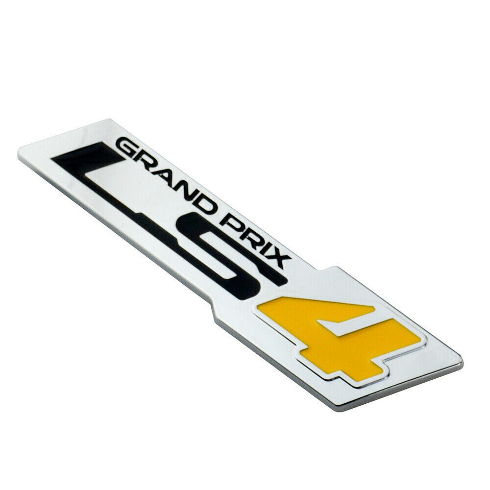 LS4 GRAND PRIX Emblem 3D Car Badge for GM ZR1 Silverado Chrome Yellow ...
