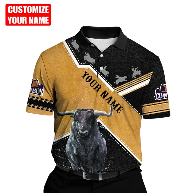 Bull Riding Shirt Rodeo Country Horse Riding Custom Name Polo Shirt ...