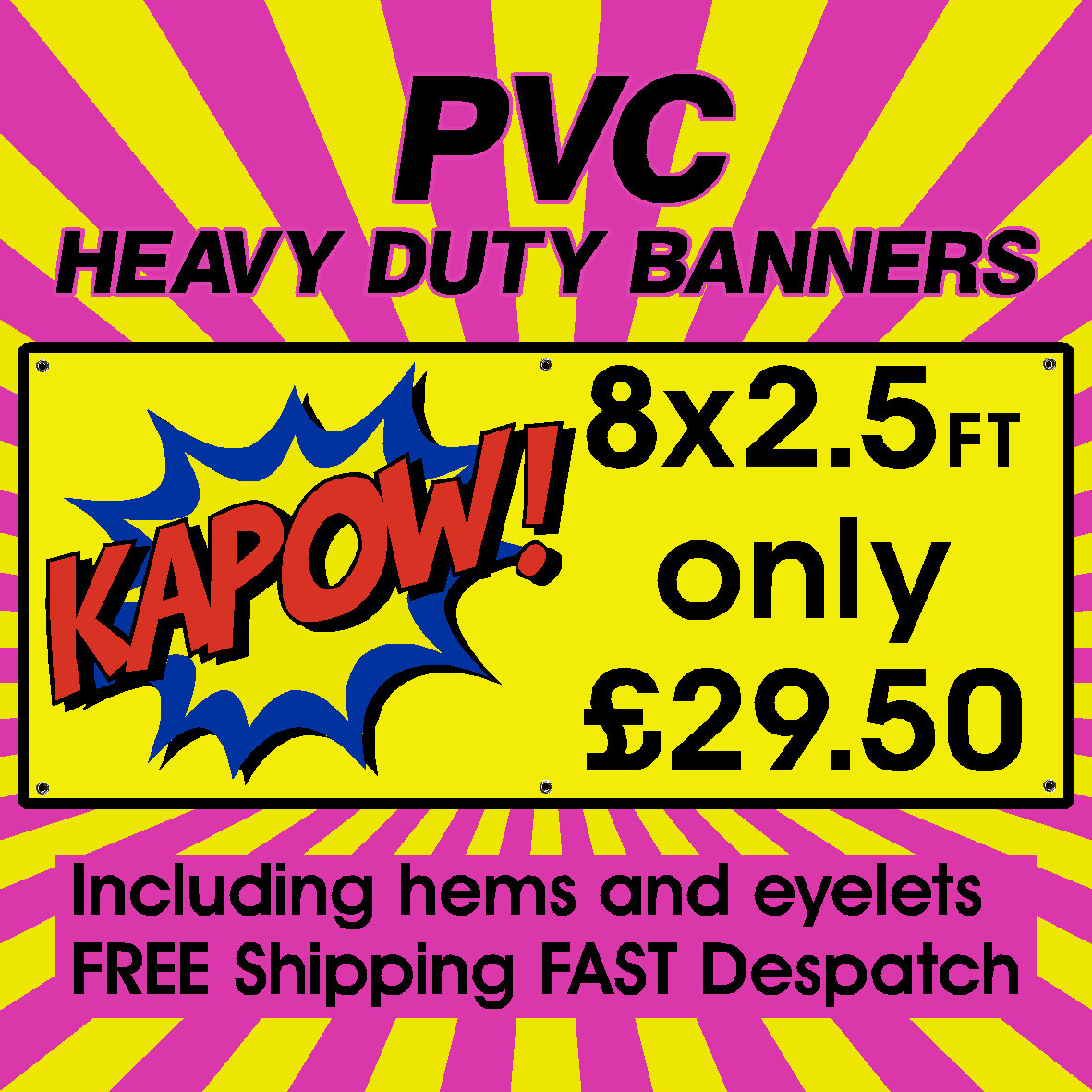 8x2.5ft PVC Banners Outdoor Vinyl Banner Advertising Sign Display ...