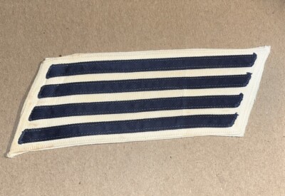US Navy 4-bar Long Service Stripe, Navy Black on White 16 years service ...