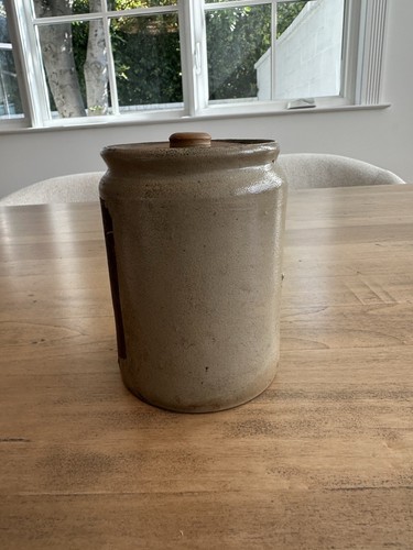 Aug. Beck & Co. Rappee Snuff Jar / Stoneware Crock Paper label still ...