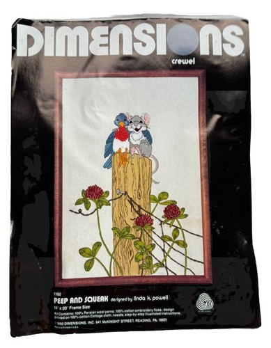 1980 Dimensions Peep and Squeak Needlepoint Kit Mouse Bluebird 2147 ...
