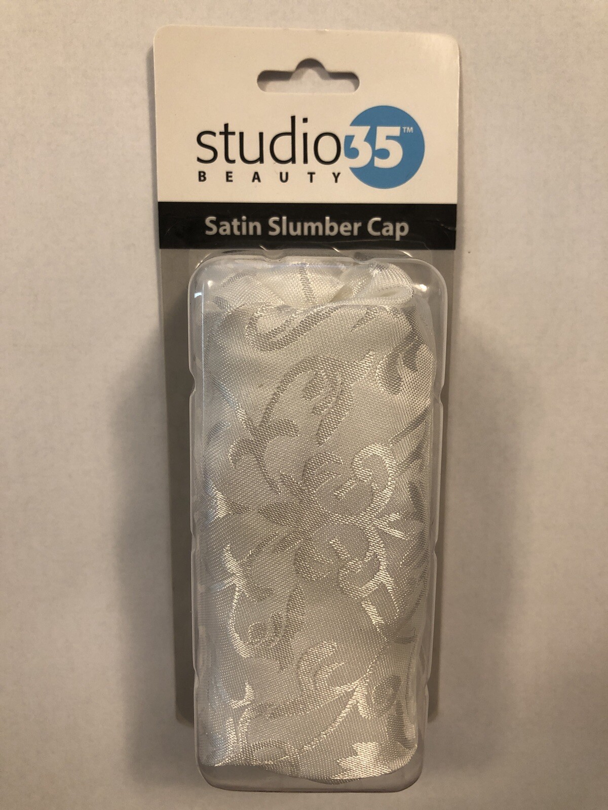 Studio 35 Beauty Satin Slumber Cap, White Pattern, One Size Fits Most ...