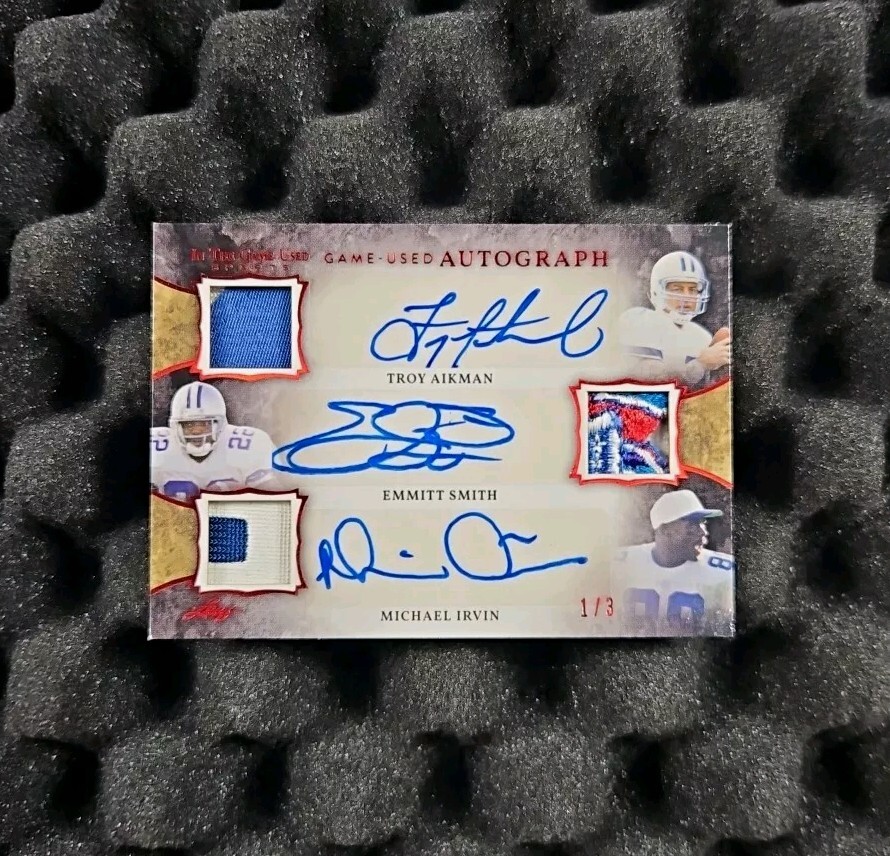 Emmitt Smith auto Aikman Irvin autograph Game Used VeryRARE ProBowl ...